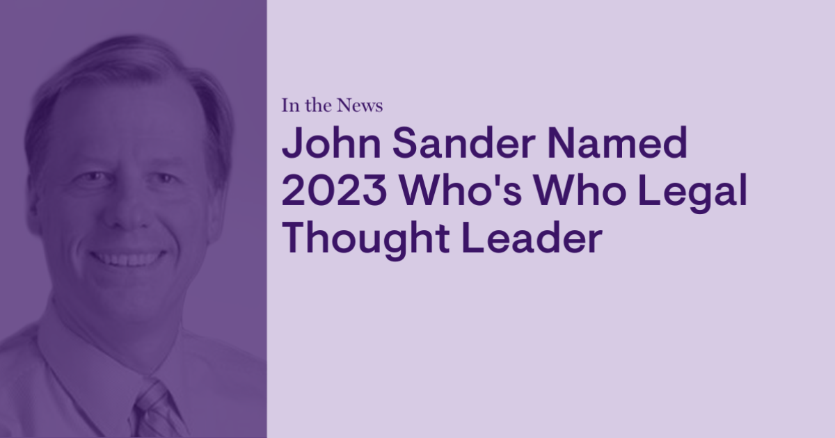 John Sander Named 2023 Who's Who Legal Thought Leader - Jackson Lewis