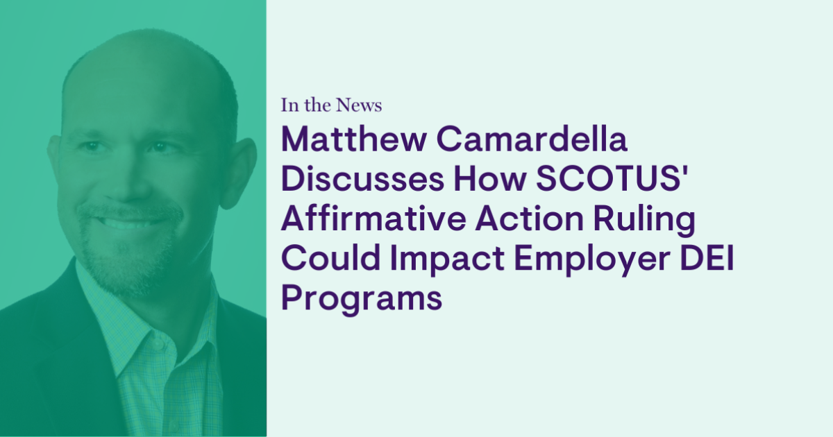 Matthew Camardella Discusses How SCOTUS' Affirmative Action Ruling ... Matthew Camardella Discusses How SCOTUS' Affirmative Action Ruling ...