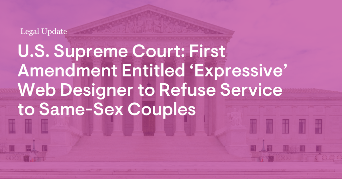 U S Supreme Court First Amendment Entitled ‘expressive Web Designer