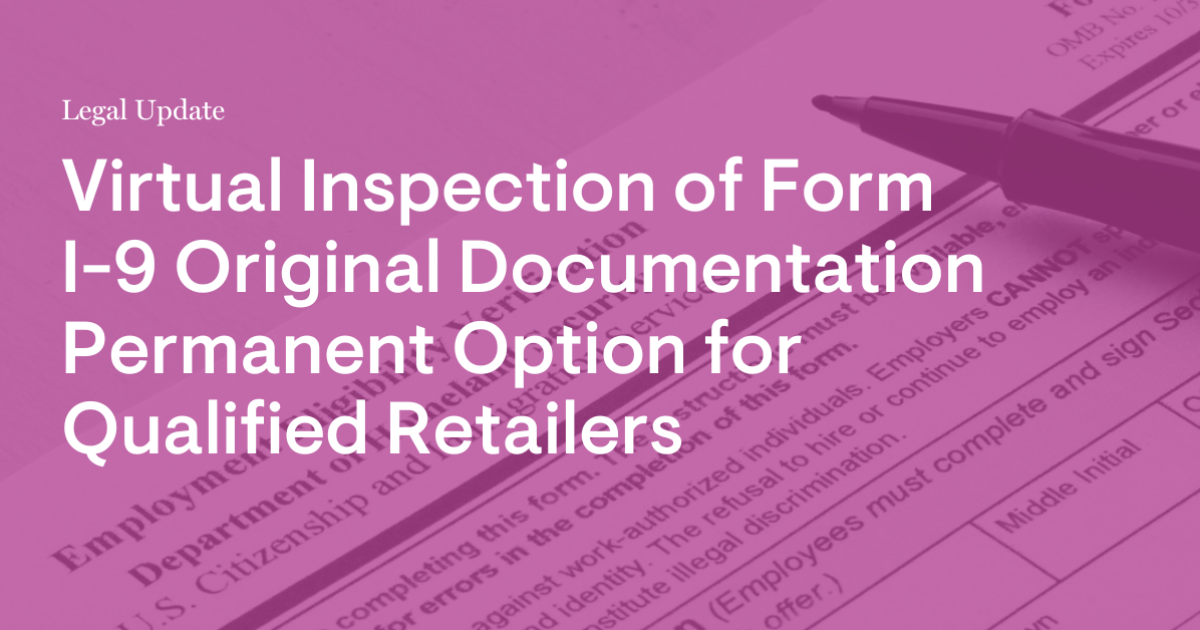Virtual Inspection of Form I-9 Original Documentation Permanent Option ...