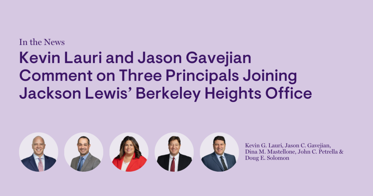 Kevin Lauri and Jason Gavejian Comment on Three Principals Joining ...