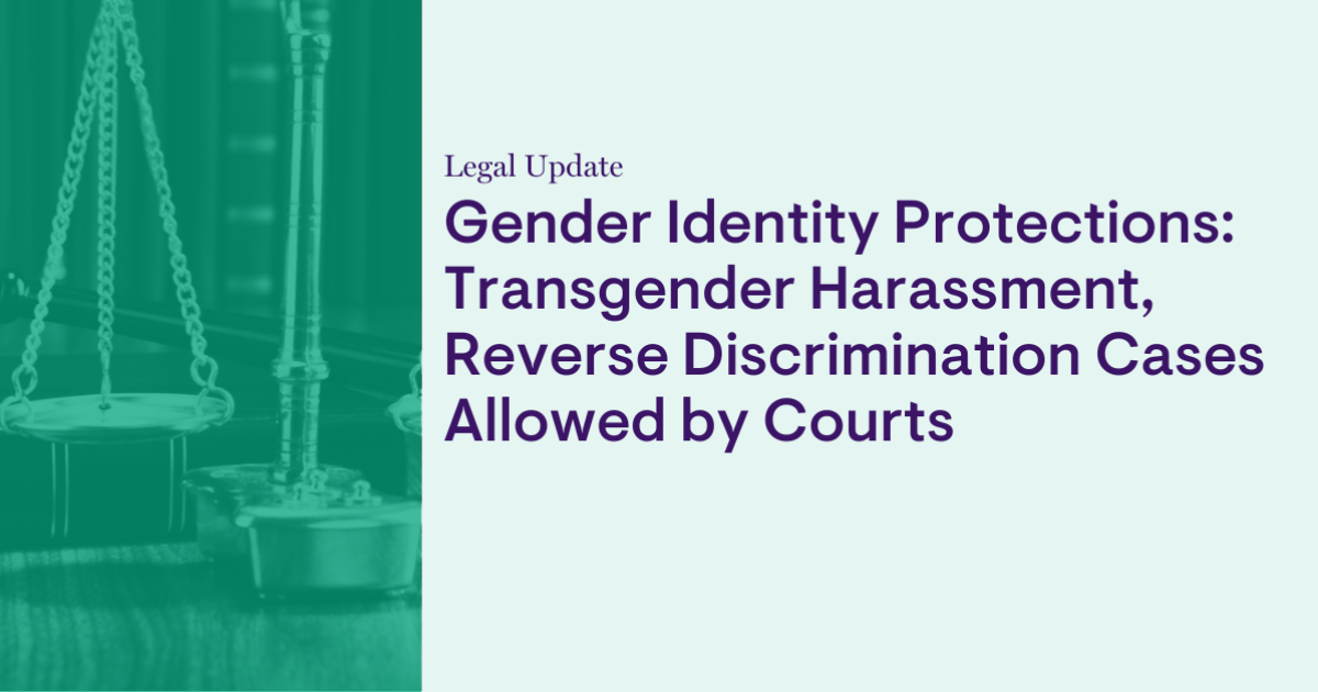 Gender Identity Protections: Transgender Harassment, Reverse ...