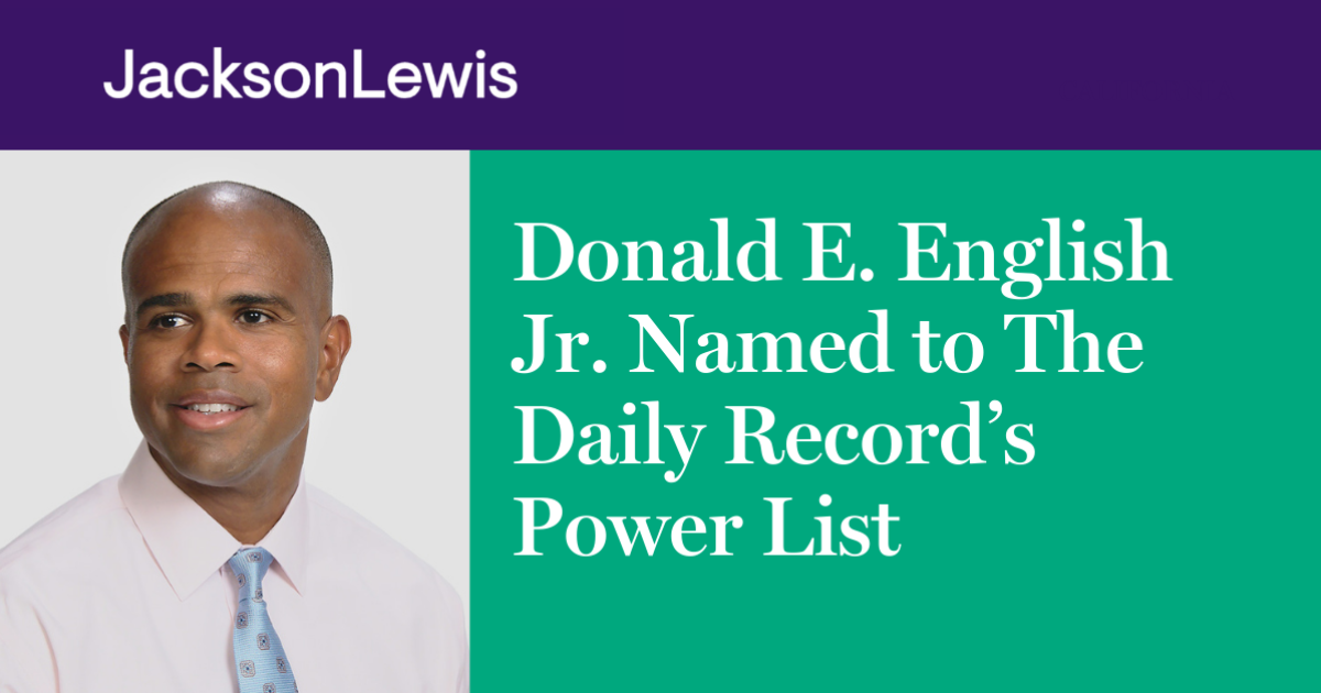 Donald E. English Jr. Named to The Daily Record's Power List - Jackson ...