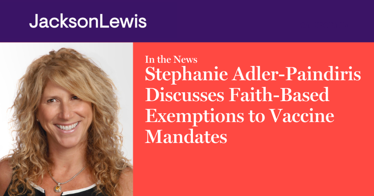 Stephanie Adler-Paindiris Discusses Faith-Based Exemptions to Vaccine ...
