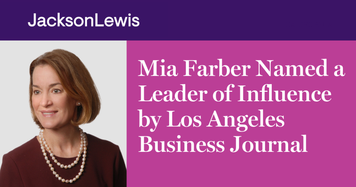 Mia Farber Named a Leader of Influence by Los Angeles Business Journal ...