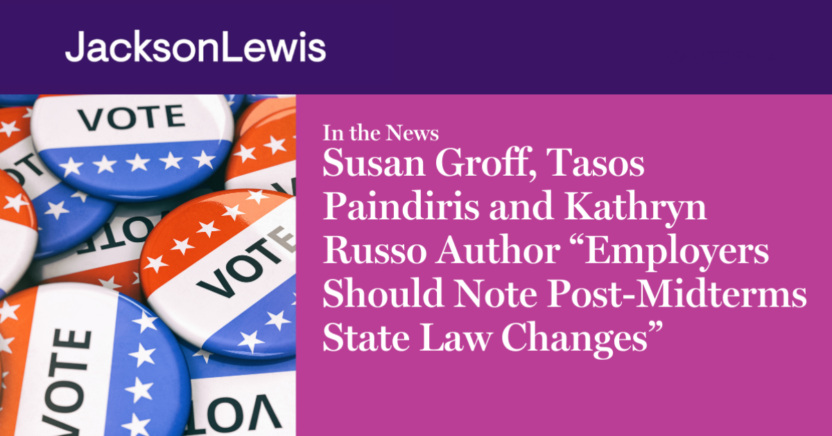 Susan Groff, Tasos Paindiris and Kathryn Russo Author "Employers Should ...